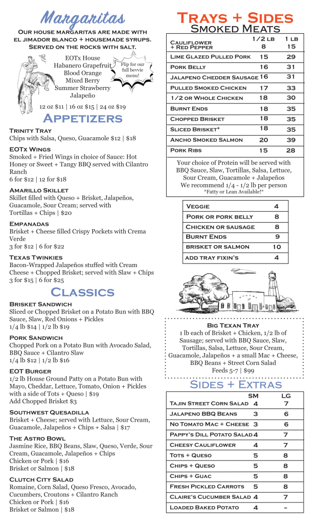 Lunch + Dinner – East of Texas