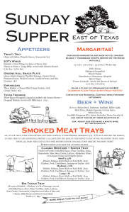 Sunday Supper Menu – East of Texas